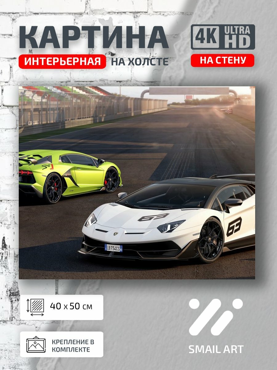 Картина на холсте интерьерная 40 на 50 на стену Трек Car для геймера авто дизайн интерьер