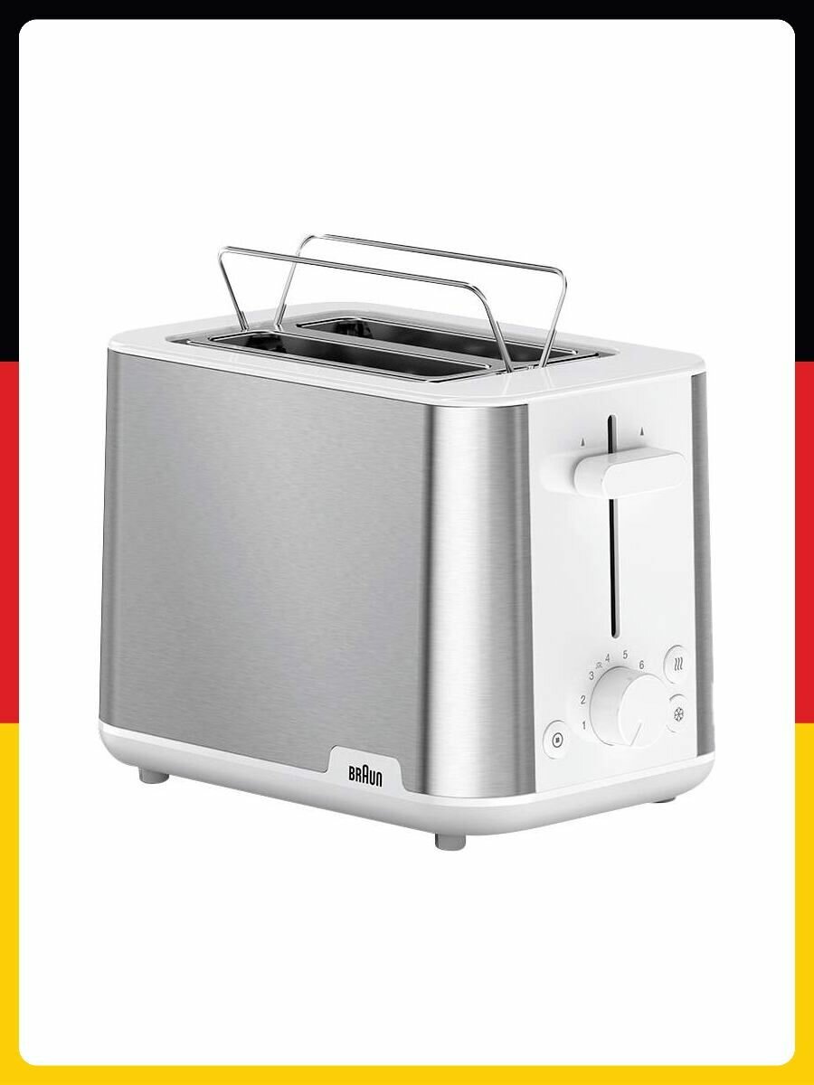 Тостер Braun HT 1510 BK, нержавеющая сталь, черный