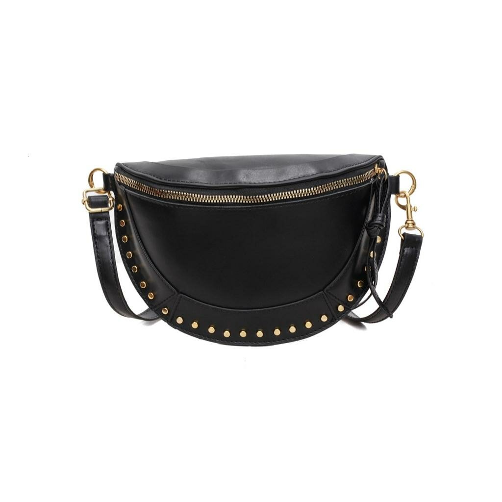 Индивидуальная сумка-мессенджер через плечо с заклепками-черный