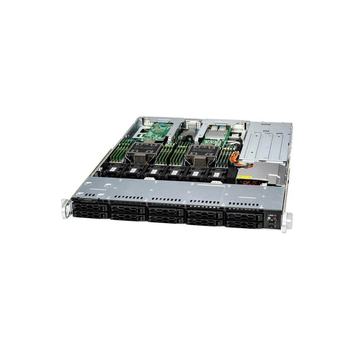 SYS-121C-TN10R_empty Supermicro SuperServer 1U noCPU(2)4th/5th Gen(MCC Carrier)/TDP 350W/no DIMM(16)/10 SAS/SATA(AOC-S3