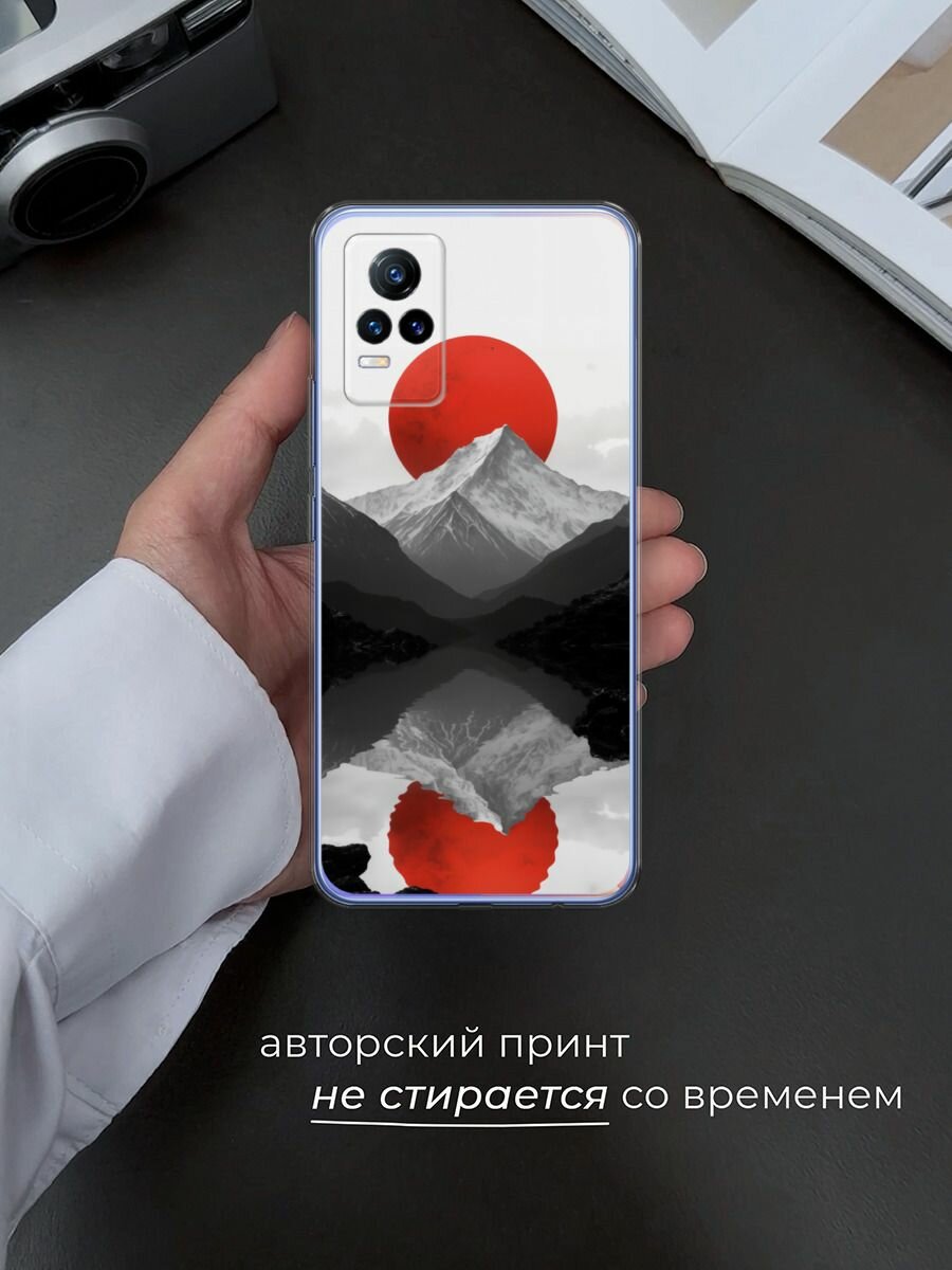 Силиконовый чехол на Vivo V21e 4G / Виво V21e 4G с принтом Белая гора — фото 1