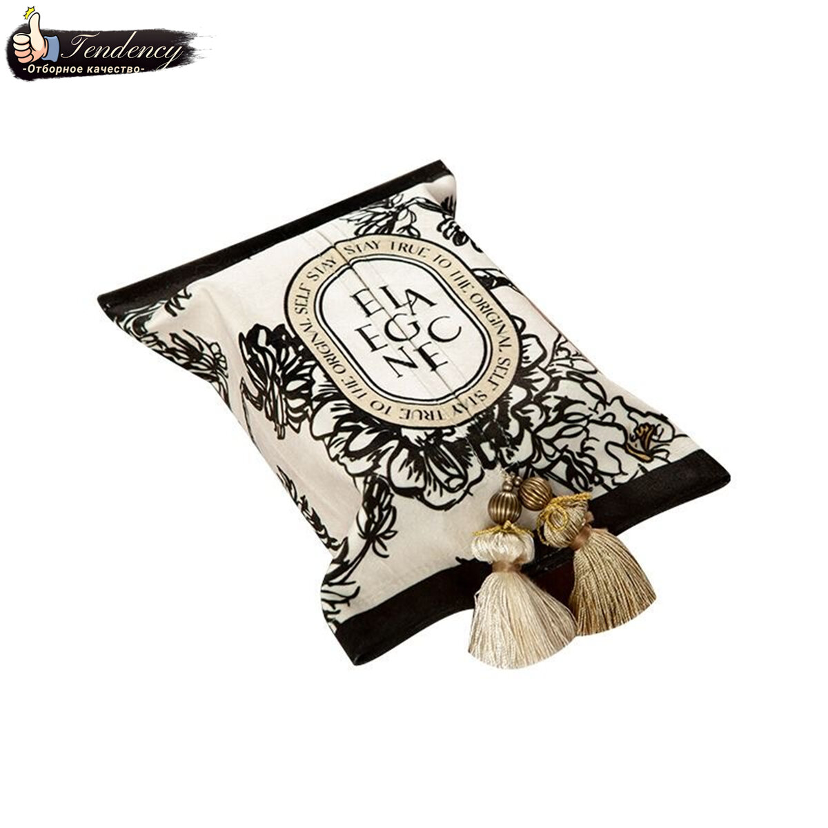 Бархатный держатель для салфеток Lilith, Коробка для салфеток, С бахромой, 18×24 см