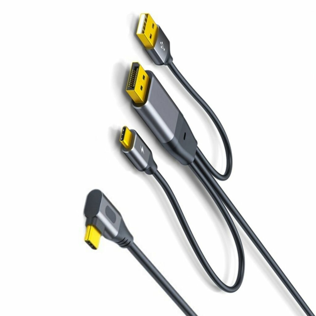 Кабель DisplayPort USB C 4K@60Hz с поддержкой сенсорного управления для мобильных мониторов и игровых установок, 1m - локоть