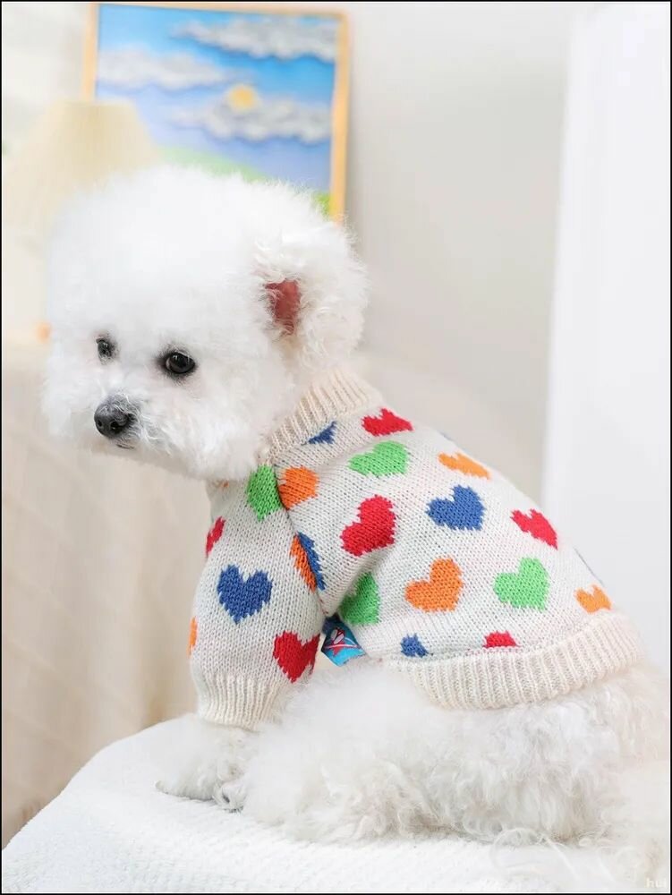 Свитер, который могут носить как домашние собаки, так и кошки, радужный цвет, высококачественная ткань, удобная и мягкая, элегантная и изысканная