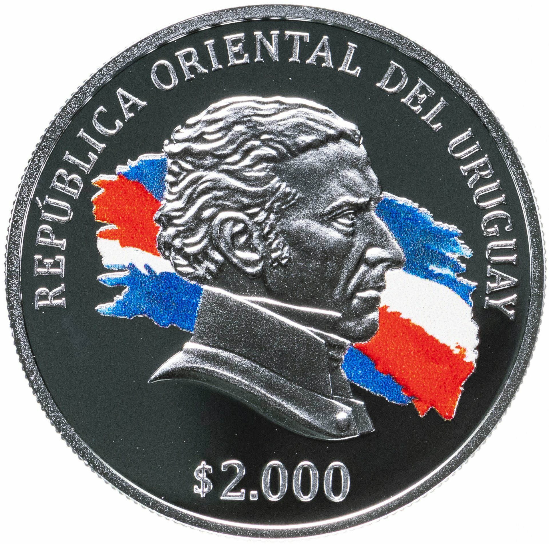 Уругвай 2000 песо 2015 "200 лет со дня принятия Закона о земле" в футляре с сертификатом, Серебро 900, в сохранности Proof