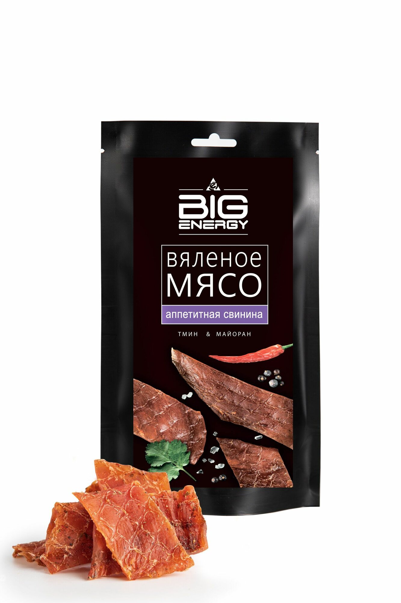 Мясо вяленое аппетитная свинина "Big energy" 50 гр, 4 шт.