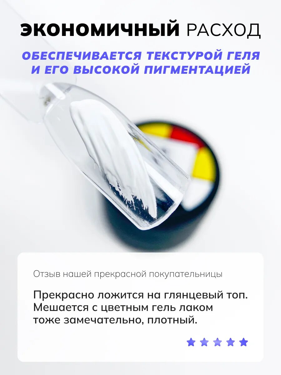 Масляная гель краска для ногтей белая