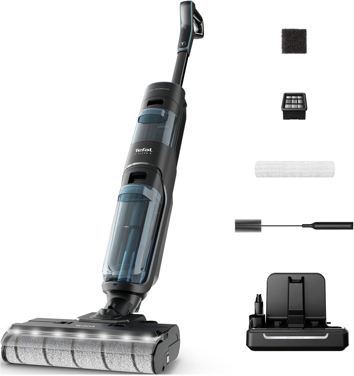 Пылесос Tefal моющий X-Clean 5 GF5555F0 200Вт серый/черный