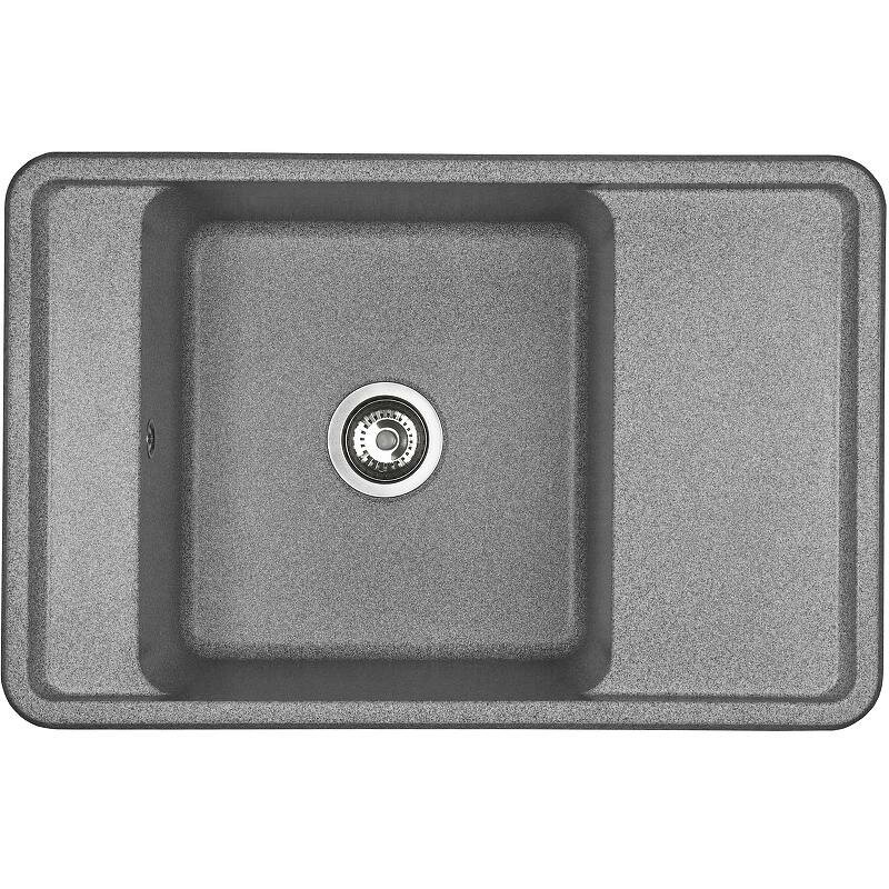 Мойка для кухни Aquaton 78х51 1A725032BS230 серая, 1 чаша, литьевой мрамор