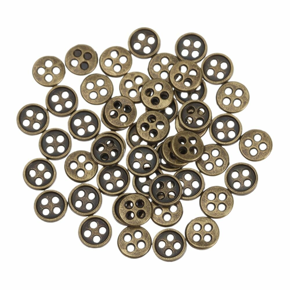 50 шт мини-пряжки для кукольной одежды, диаметр 6 мм, набор фурнитуры для шитья миниатюрных аксессуаров серебро бронза черный золото