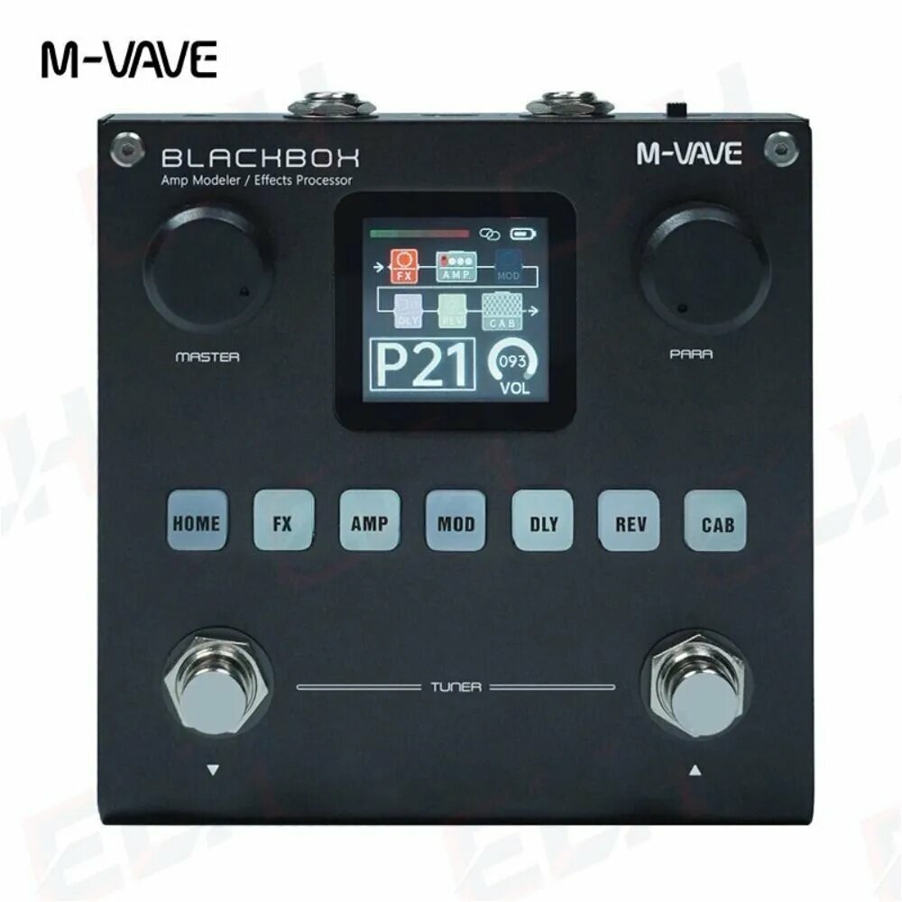 M-VAVE BLACKBOX Гитарная педаль мультиэффектов Аудио процессор 44.1KHz/24bit высокого разрешения сэмплирования, 80 настраиваемых пресетов, 6+1 одновременных эффектов, вольный аккомпанемент