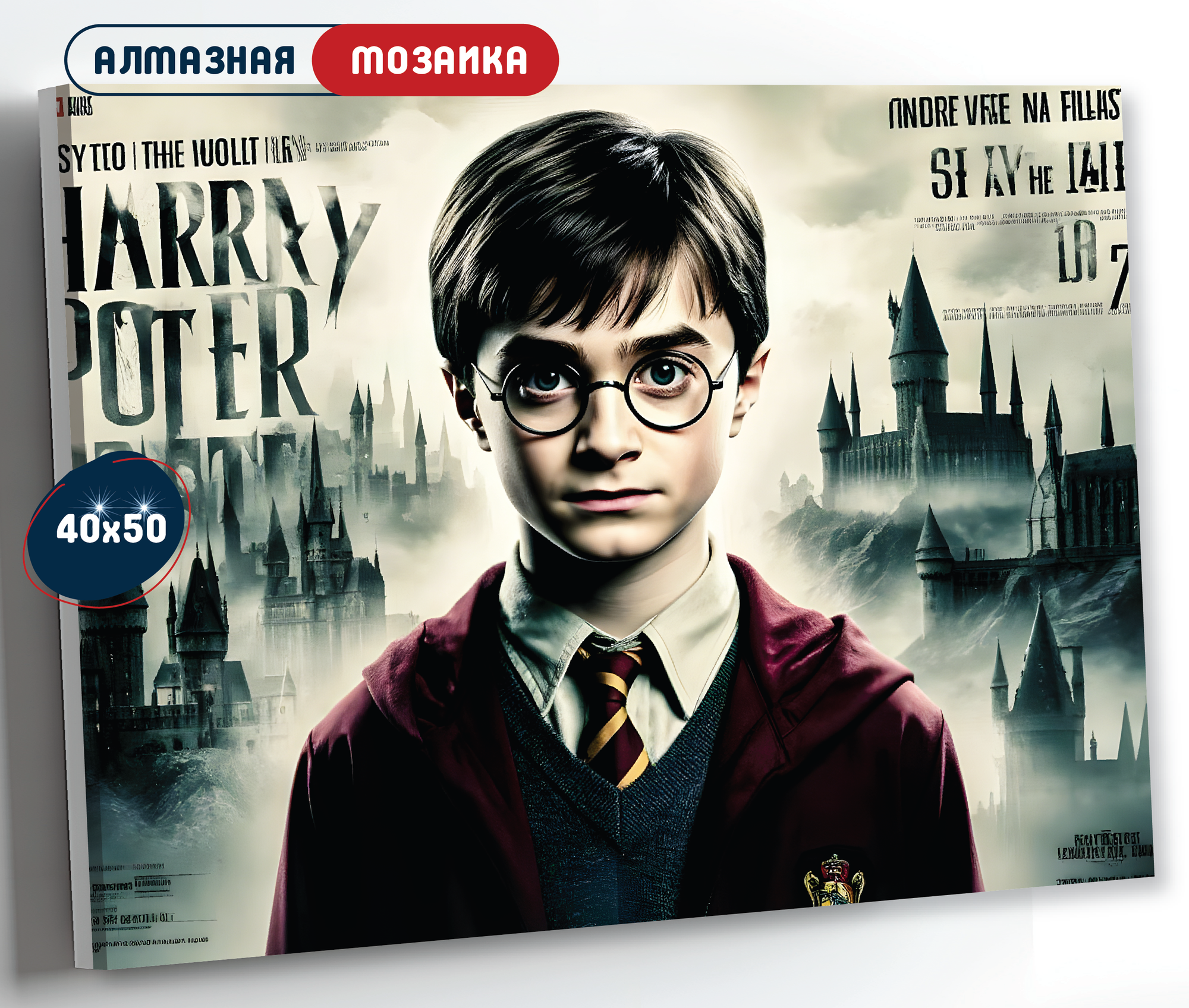 Алмазная мозаика на подрамнике "Гарри Поттер 2" 40х50 Полная выкладка