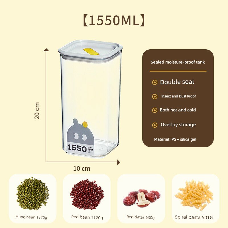 Кухонная банка для хранения специй, герметичная банка для детского питания, сухого молока и закусок, пластиковая банка