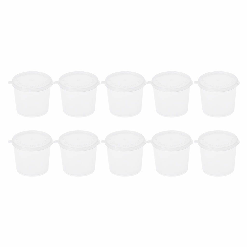 Пластиковые одноразовые стаканчики для соуса с крышками 10 шт. Контейнеры для хранения продуктов для дома, ресторана, обеденного стола, закуски