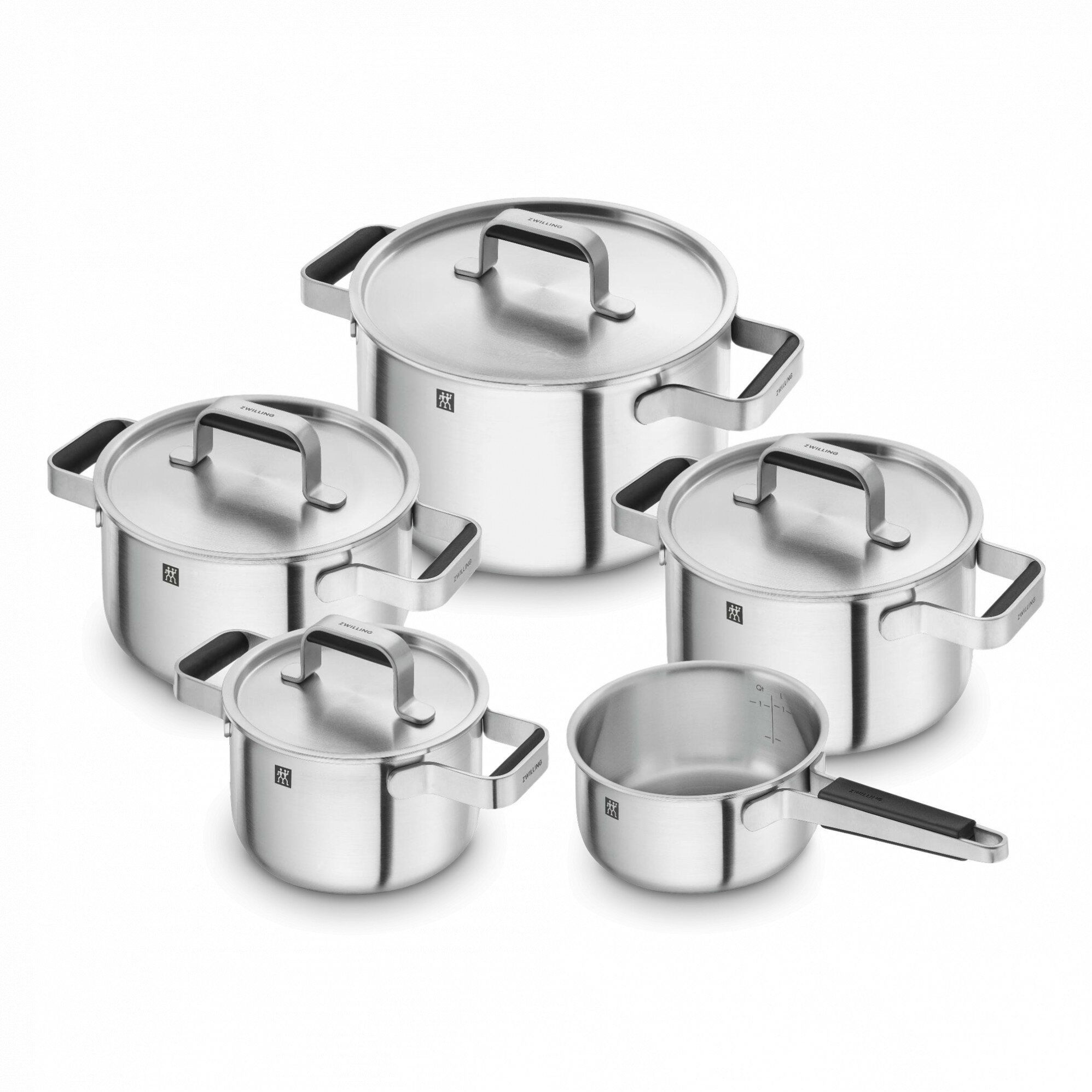 Набор кастрюль из 5-ти предметов, нержавеющая сталь, 1028783 Pure