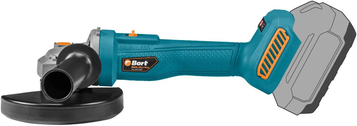 Угловая шлифмашина Bort BWS-21Li-Pro (без АКБ), диск 125 мм, 1100 Вт, 2400–8000 об/мин