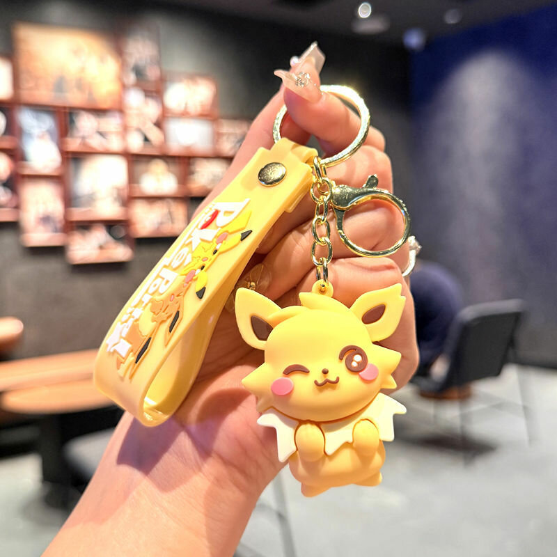 Брелоки с Пикачу, покемонами и семейством Иви, плюшевые игрушки, милые брелоки для рюкзаков, автомобильные брелоки