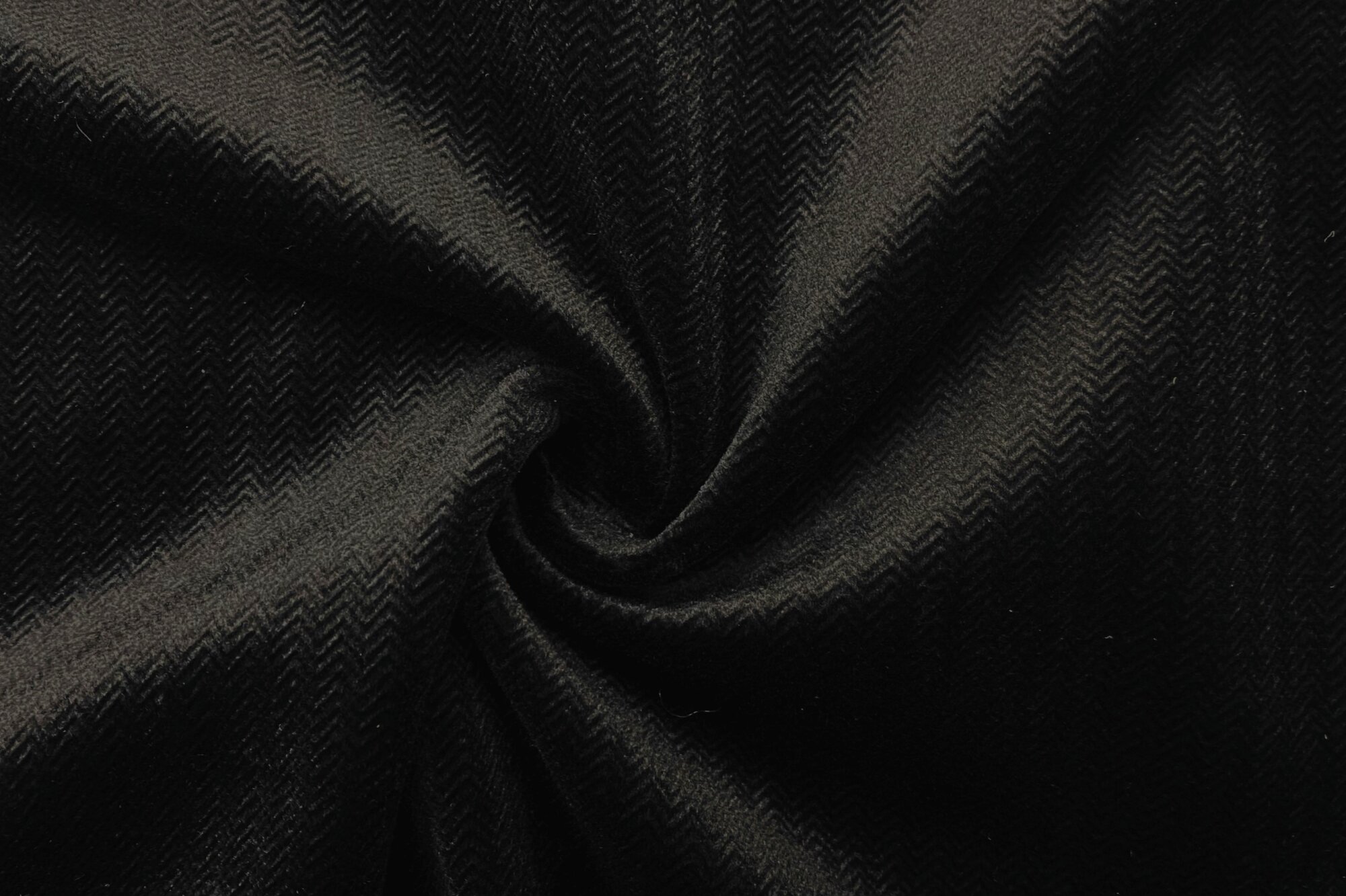 Ткань Бархат-хлопок чёрный в ёлочку, ш145см, 0,5 м