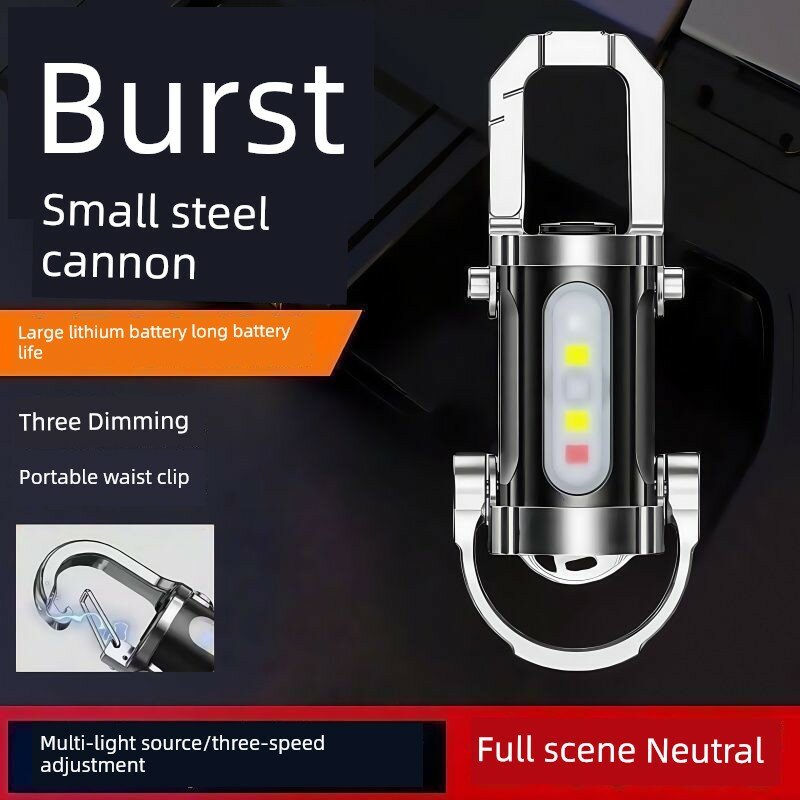 Многофункциональный водонепроницаемый портативный фонарик, подвесной на пояс, миниатюрный, простой, для экстренных