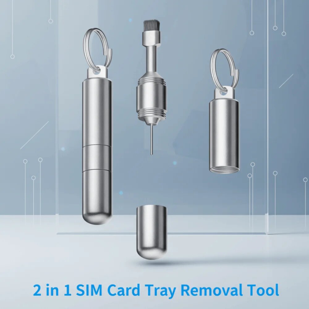 2 в 1, брелок для SIM-карты, лоток для выталкивания, штифт для защиты от потери, портативная игла для удаления извлечения, щетка для чистки, легкий вес