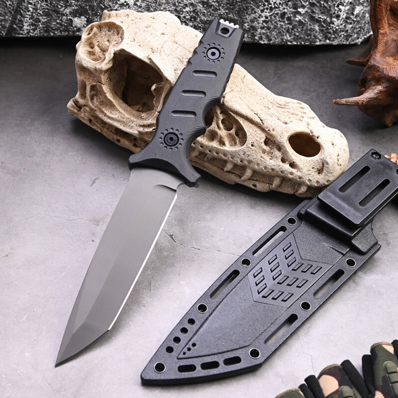 Новый нож с прямым лезвием для активного отдыха, тактический нож для кемпинга из высокопрочного материала, портативный нож для выживания.