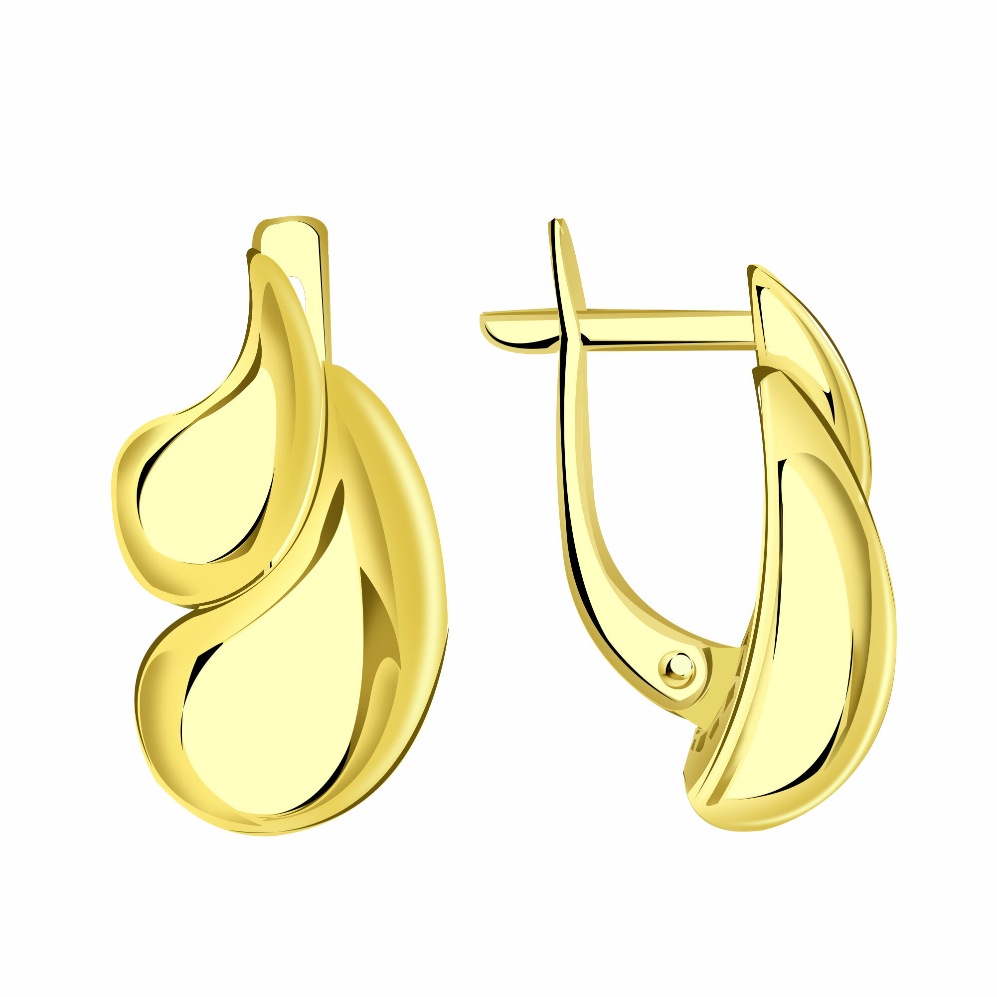 Серьги Diamant online, желтое золото, 585 проба