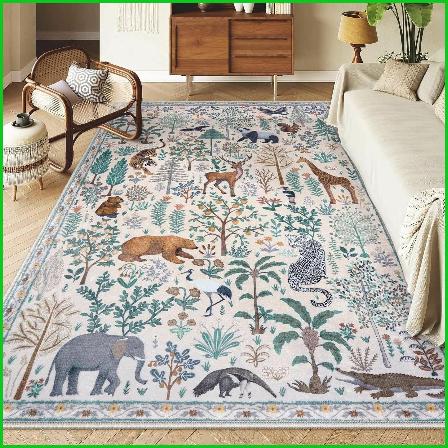 Ковёр для гостиной с принтом животных