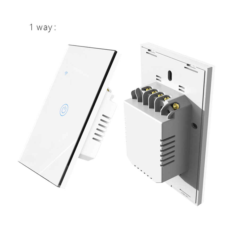 WiFi сенсорный панельный выключатель умный для дома с индикационными светодиодами, стеклянная панель из закаленного стекла, совместимый с приложением Tuya, сенсорный настенный умный выключатель, 1 путь, 2 пути, 3 пути (по выбору), 10A, 2200Вт резистивная