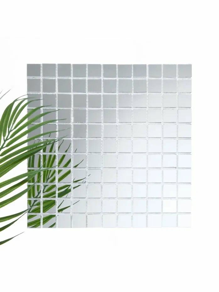 Плитка мозаика КерамограД зеркальная на сетке для стен кухни и фартука, влагостойкая износостойкая, 30х30см/ 1 сетка