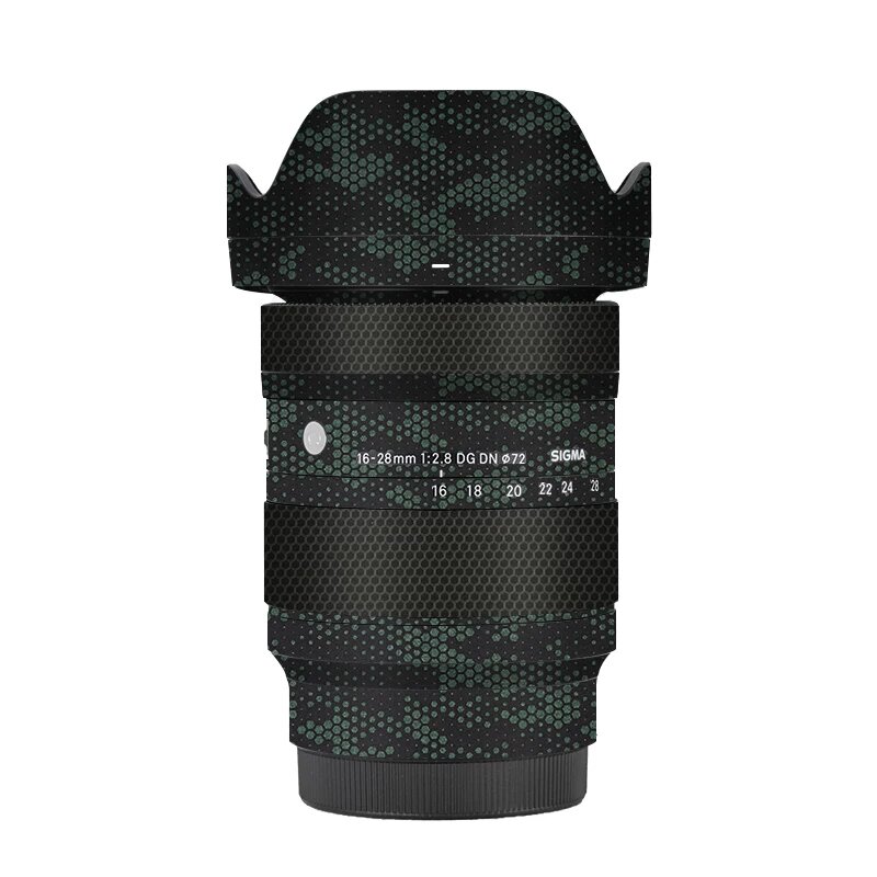 Защитная пленка для объектива Sigma 16-28мм F2.8 DG DN (Sony E-mount), полная защита, клей 3M, зеленый с рисунком змеи