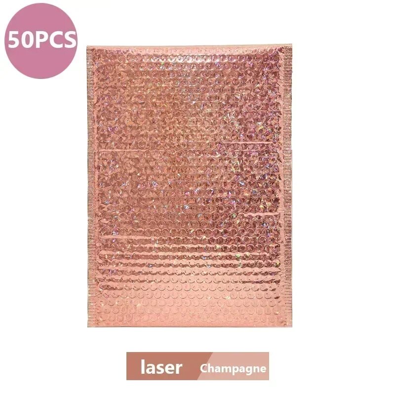 Водонепроницаемые пузырчатые конверты 50 шт. Розовый, 18*23 см, Champagne