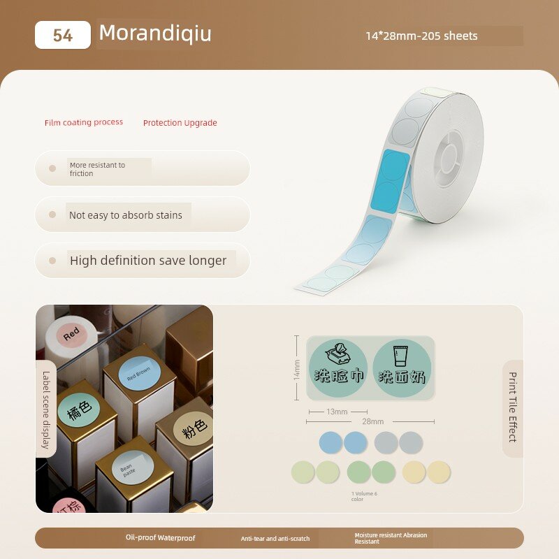 Niimbot D серии прозрачная этикетка, бумага, светящиеся наклейки, именные наклейки, самоклеящиеся круглые наклейки,