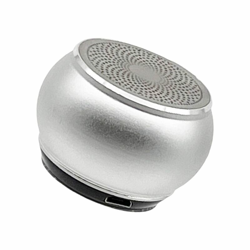 Подключаемый к карте памяти bluetooth-динамик TF, сабвуфер, маленькая стальная пушка, портативный мини-динамик-серебристый