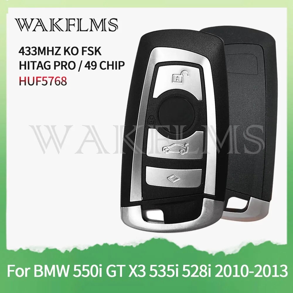 HUF5663 HUF5768 Корея для BMW 550i GT X3 535i 528i 2010-2013 Смарт-ключ Автомобильный ключ 433 МГц FSK ID49 ЧИП BMW9254908-04