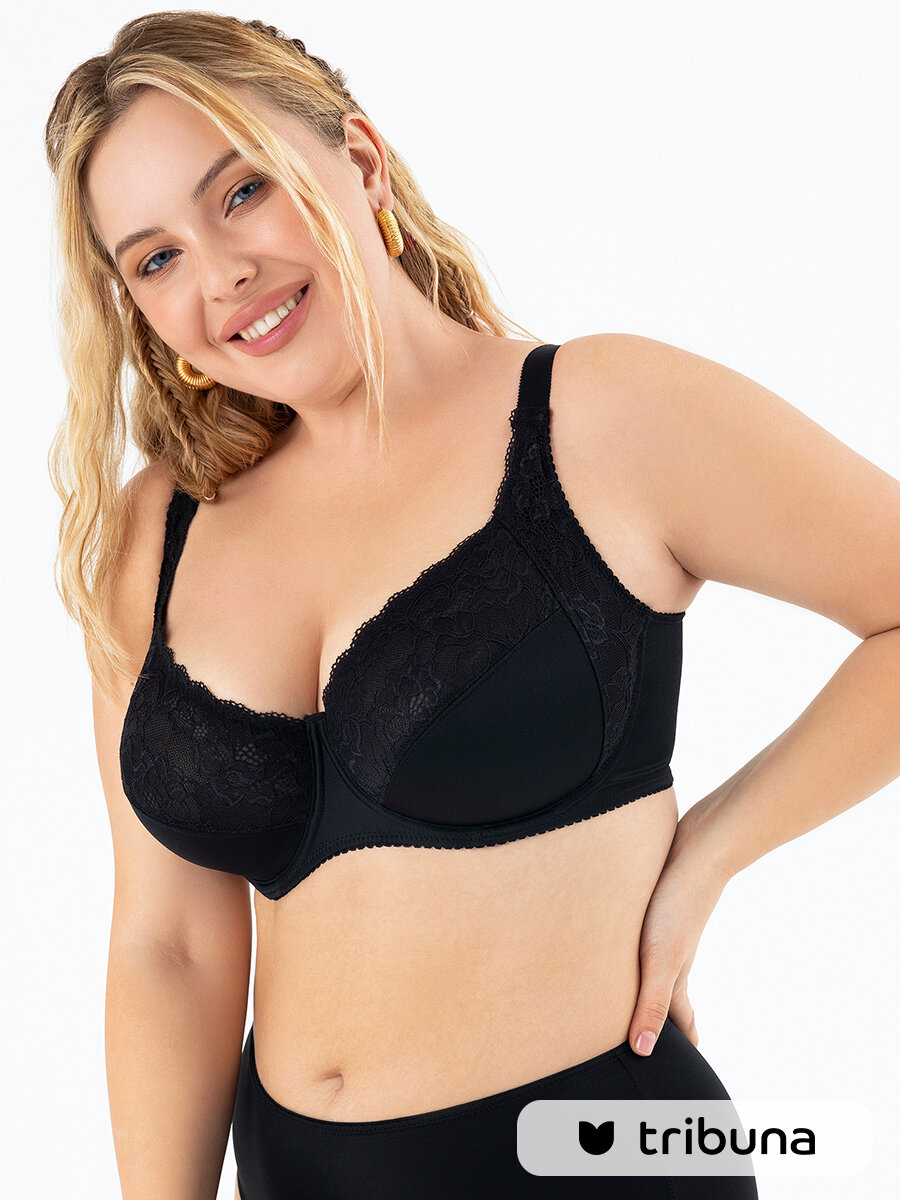 Бюстгальтер средняя мягкая чашка на косточках с кружевом
