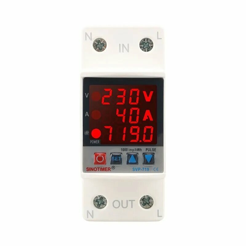 SVP719-40A 220V 40A реле регулировки напряжения защита от перенапряжения тока ограничение мощности ваттметр квт