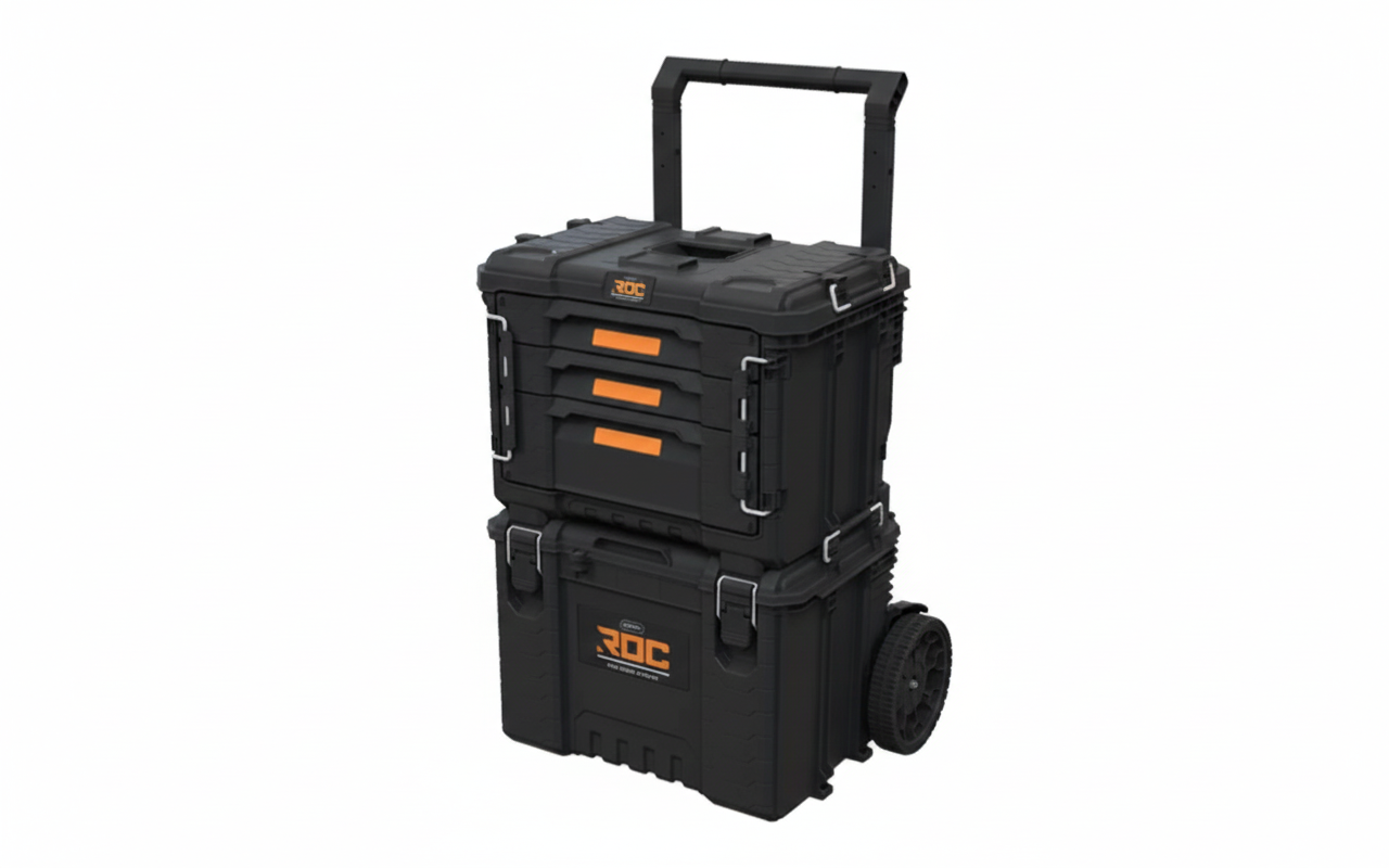 Ящик для инструментов KETER ROC PRO GEAR 3 Drawers, модульный, металлический замок, черный