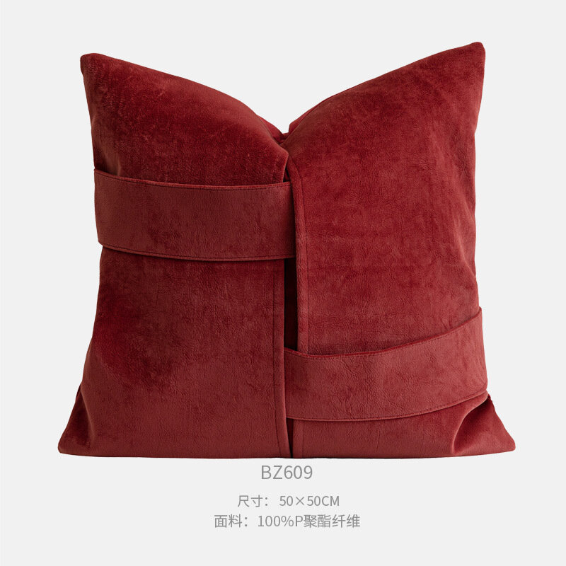 Современная минималистичная креативная подушка в стиле ремешка, новогодняя красная большая подушка, свадебная подушка, модель для комнаты, мягкая декоративная подушка