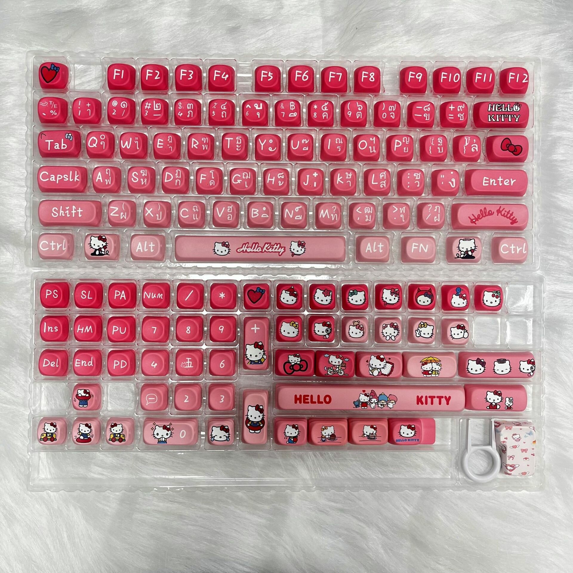 Новая клавиатура Hello Kitty с сублимацией, совместимая с MOA, проводная, с индивидуальными клавишами, высокая эстетика, милая для девочек