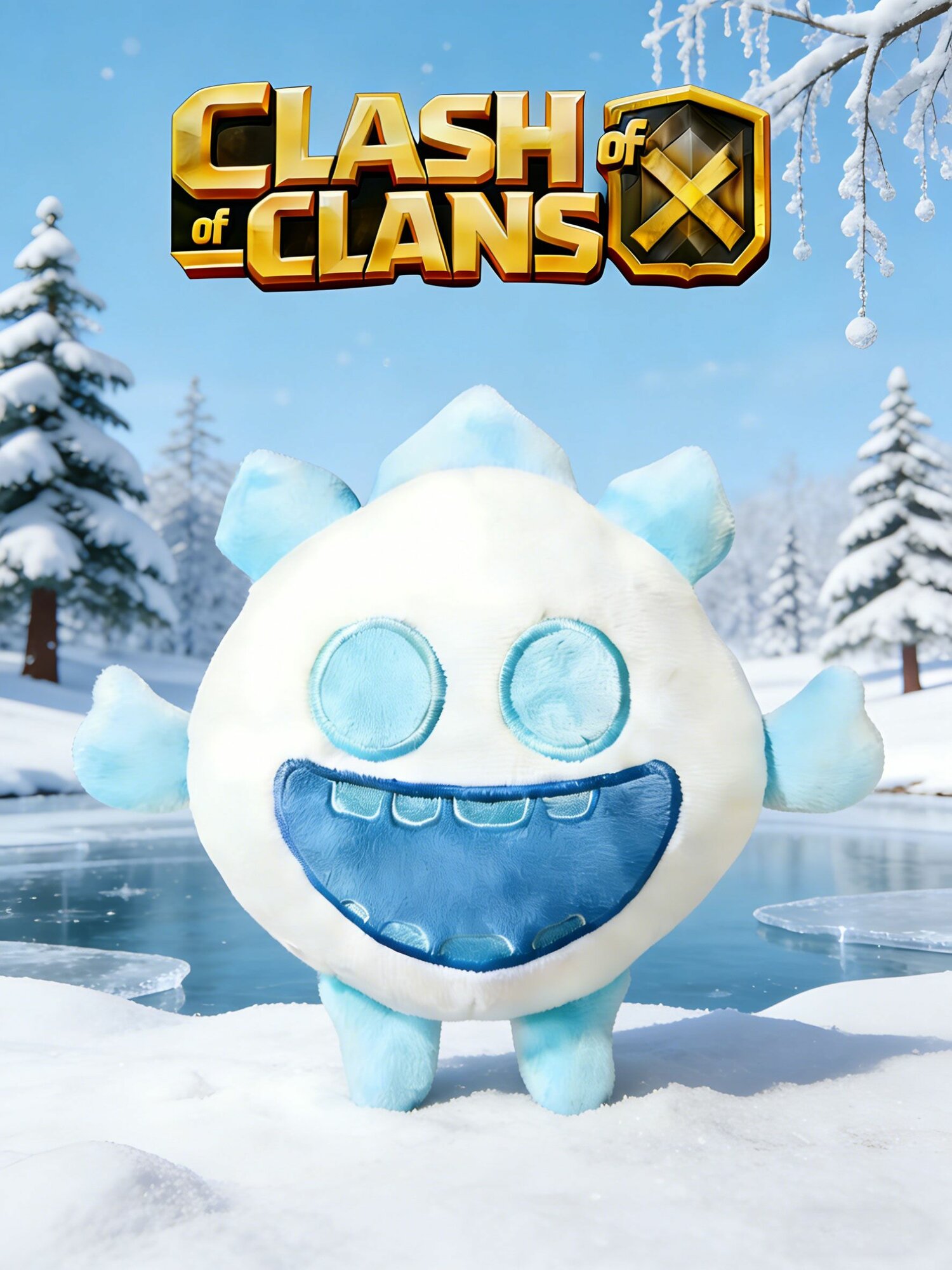 Мягкая игрушка Clash of Clans / Clash Royale: Ледяной дух (Ice Spirit), 9 см