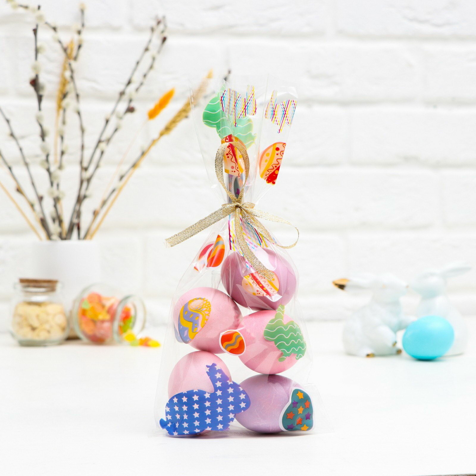 Пакет подарочный, Пасхальный, для кулича и яиц, 13x27+-5% см, 50 шт.