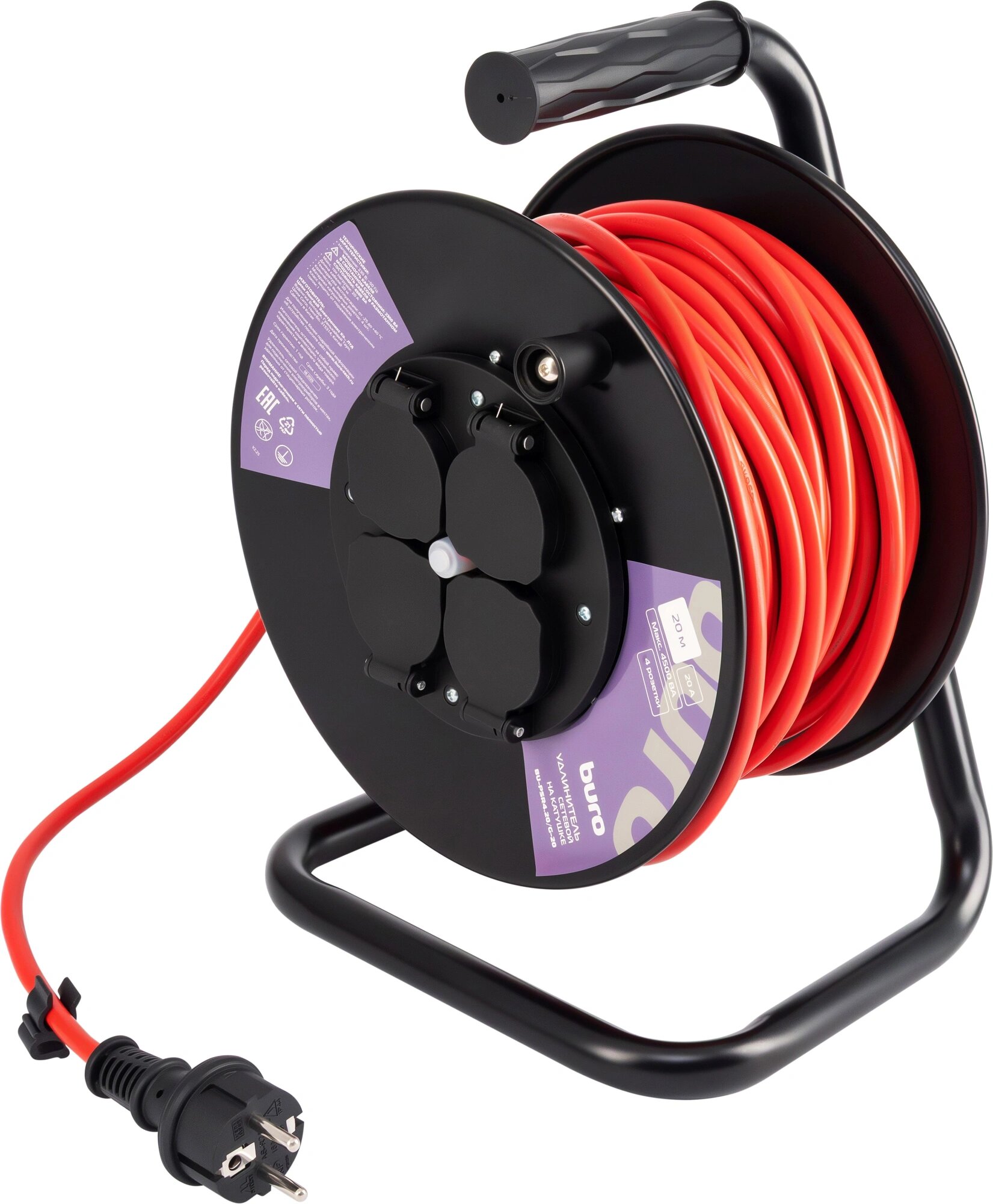 Сетевой фильтр Buro удлинитель BU-PSR4.30/G-16 30м 4 розетки