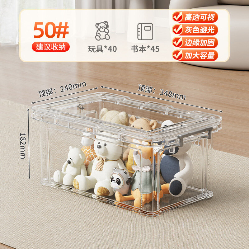 Прозрачный контейнер для хранения, пластиковый контейнер для дома, большой контейнер для одежды, игрушек и закусок