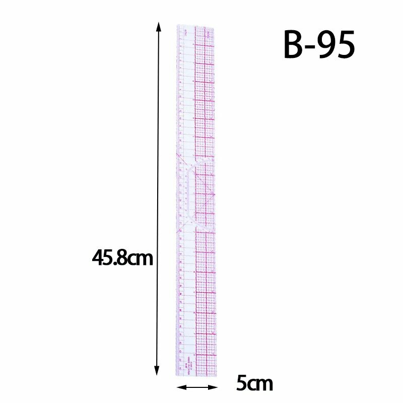Пластиковая швейная линейка 55 см Розовый, B-95
