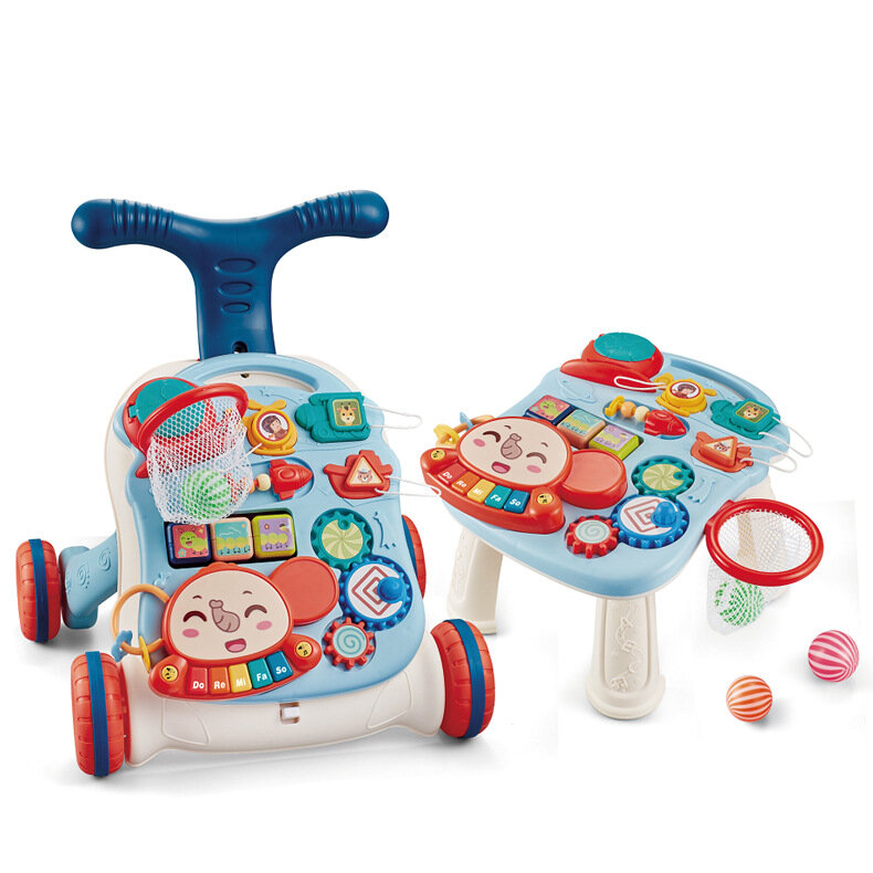 Детский ходунок-игрушка, многофункциональный трансформируемый стол для обучения, коляска для мальчиков и девочек, утяжеленная версия