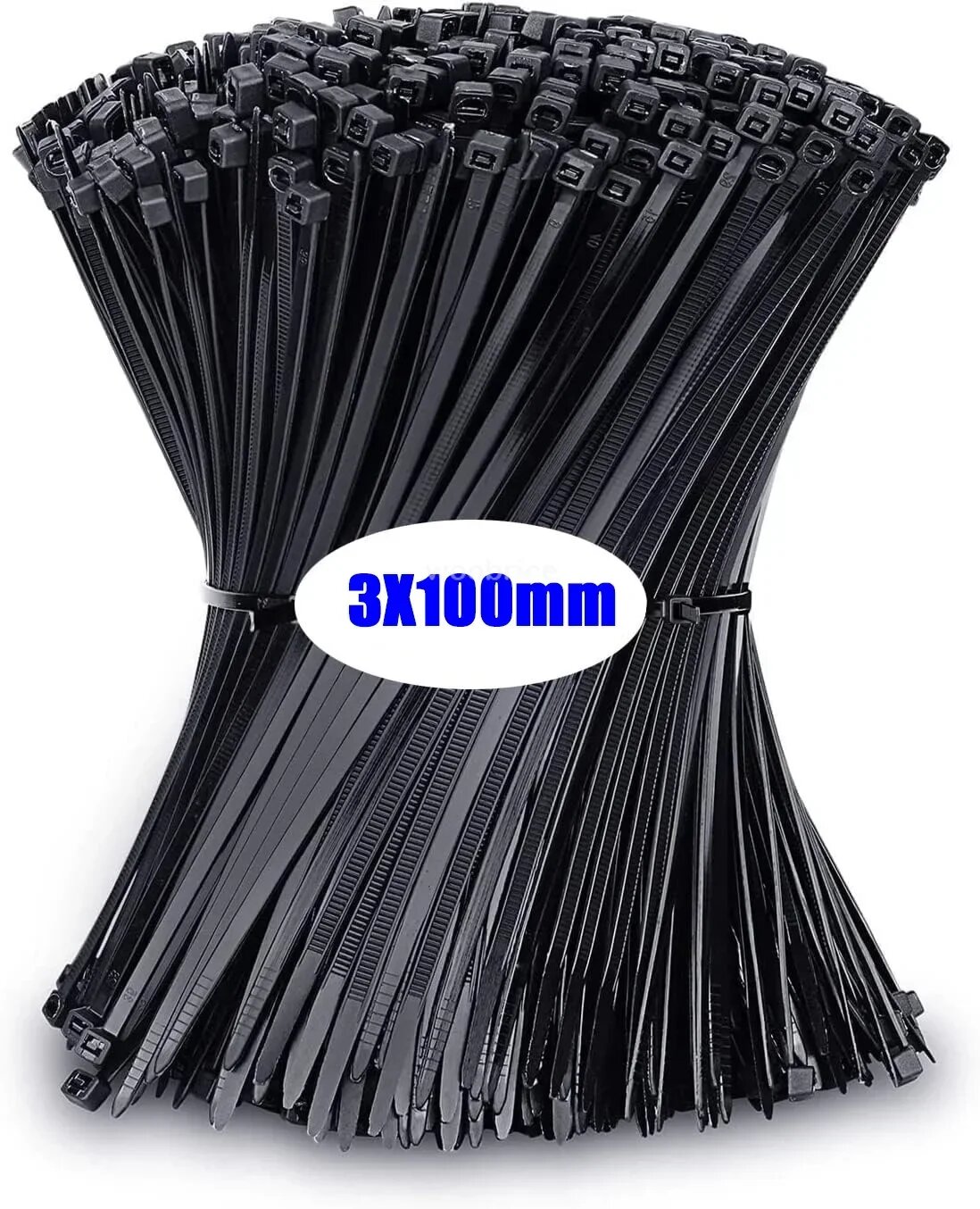 Черные кабельные стяжки 3x100мм, 100шт