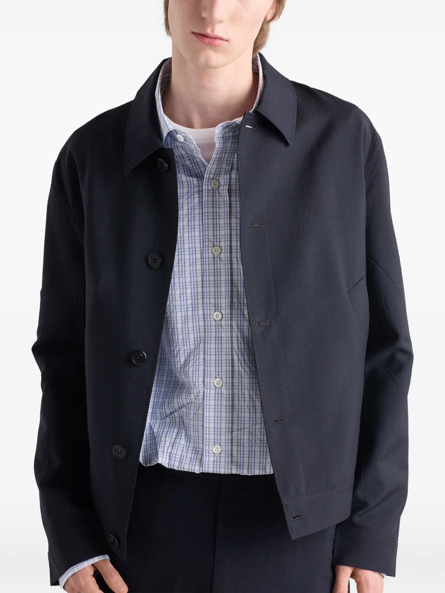 Куртка Prada Buttoned jacket, размер 46, синий — фото 1