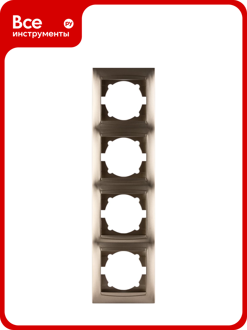 Рамка, TDM, 4-х постовая вертикальная бронза серия "Лама" TDM ELECTRIC SQ1815-0735, оцинкованной стали