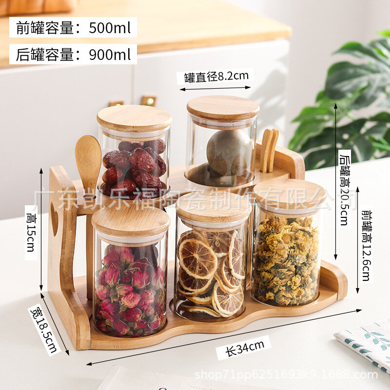 Высококачественная прозрачная стеклянная банка с герметичной крышкой, пищевой контейнер для хранения, чайник для офиса, кухонный контейнер для зерен и сухофруктов