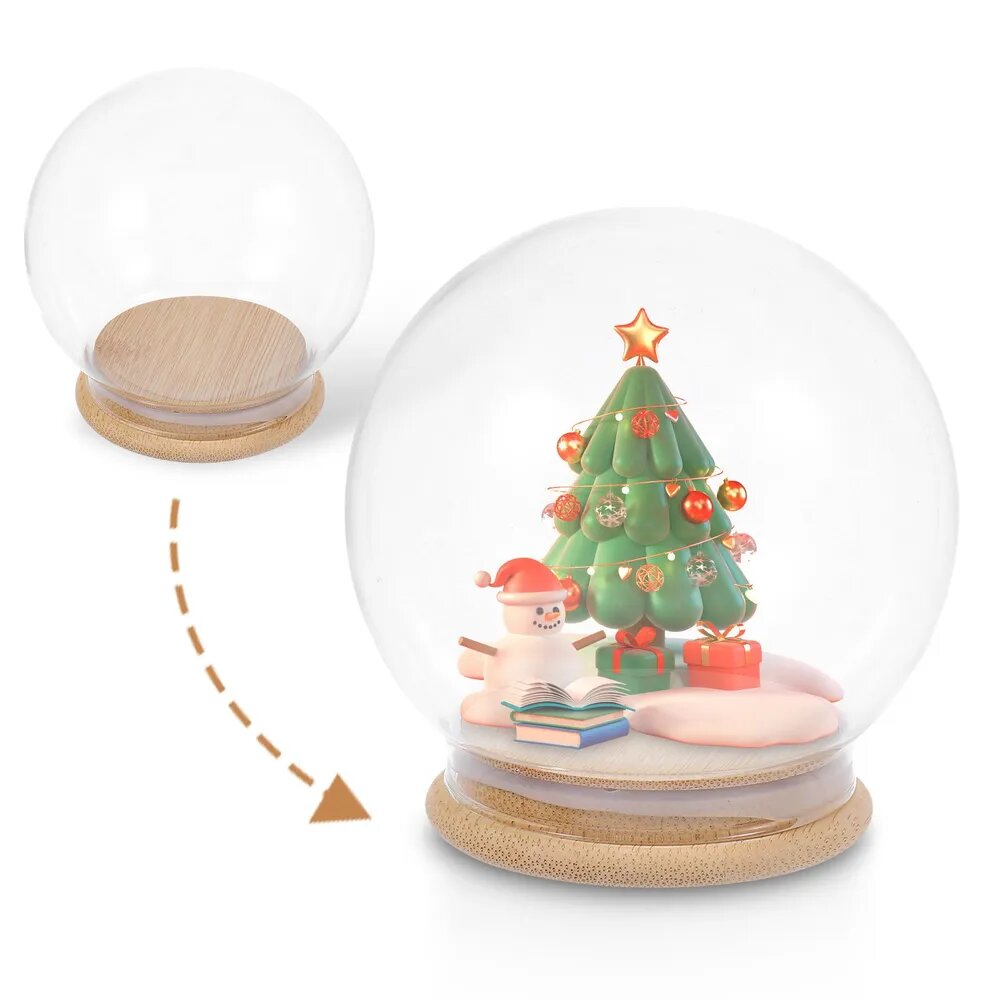 Стеклянный Купол С Основанием, Прозрачный, Диаметр 10 См, Высота 8,5 См, Для Создания Снежных Шаров, 1 Комплект